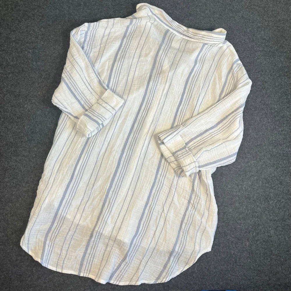 Kona Sol | Swim | Kona Sol Womens Xl Blue White Striped Cotton Gauze ...
